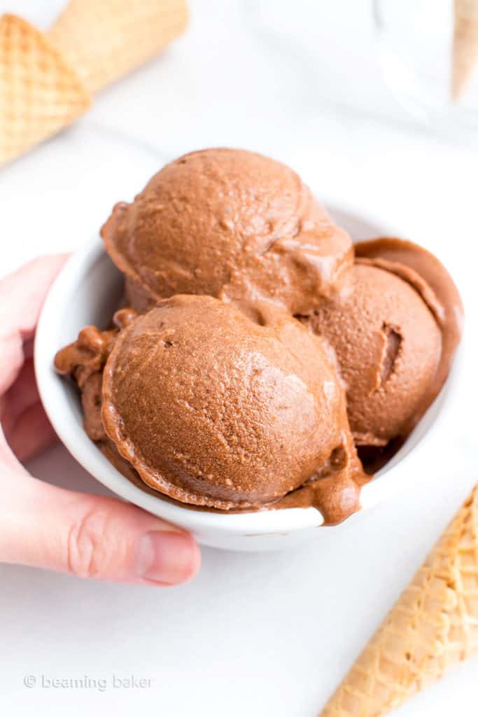 Dark Chocolate Nice Cream Recipe – 4 Ingredients! - Beaming Baker