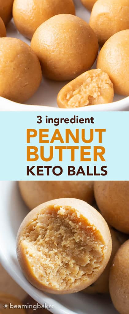 3 Ingredient Keto Peanut Butter Balls (Low Carb) - Beaming Baker
