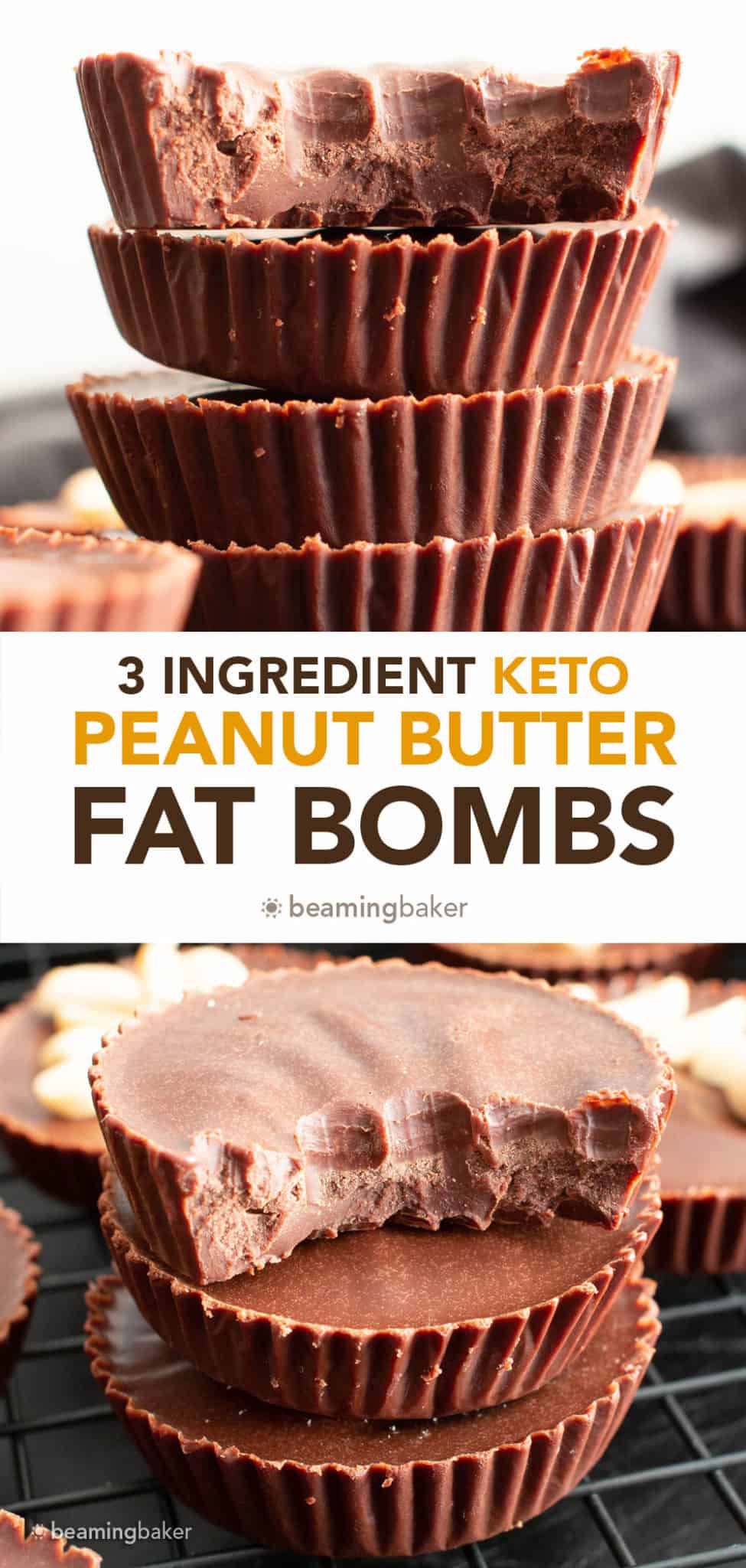 Chocolate Peanut Butter Fat Bombs – Keto, 3 Ingredient! - Beaming Baker