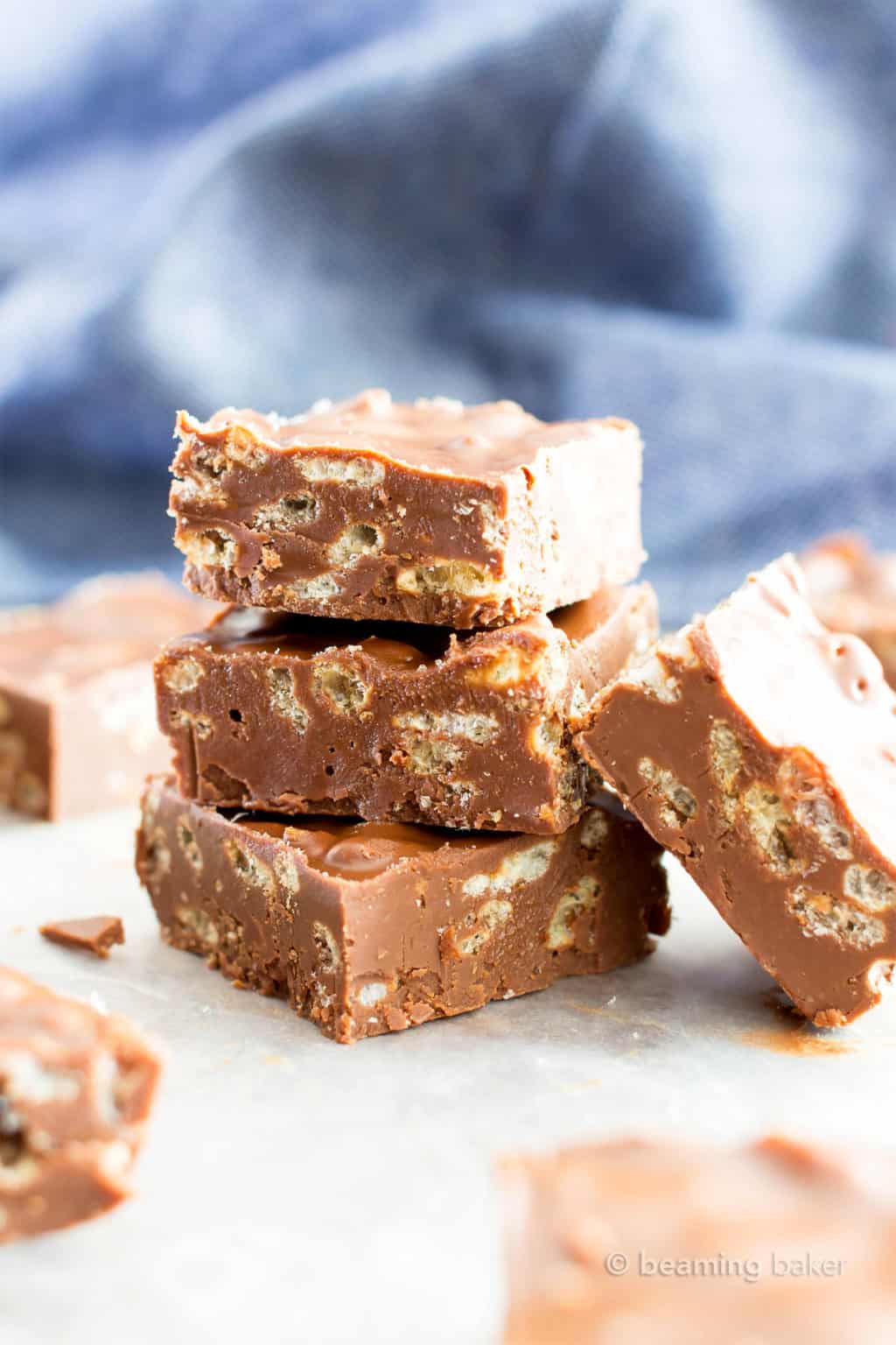 Peanut Butter Crunch Bars - 3 Ingredients - Beaming Baker