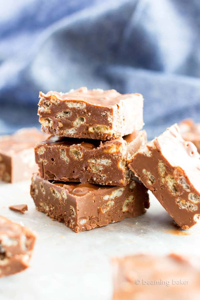 Peanut Butter Crunch Bars - 3 Ingredients - Beaming Baker