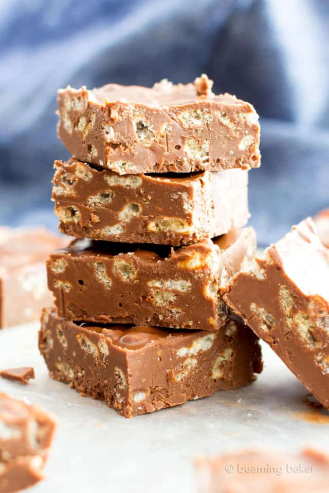 Peanut Butter Crunch Bars - 3 Ingredients - Beaming Baker