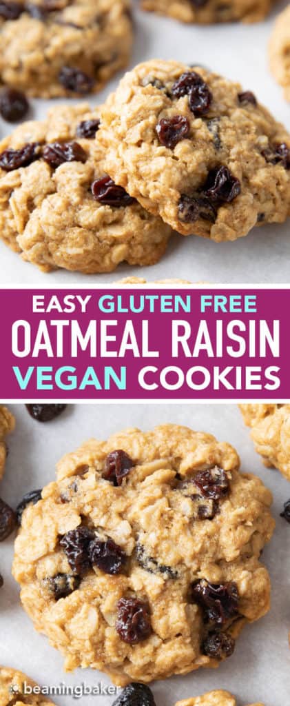 Vegan Oatmeal Raisin Cookies Gf Beaming Baker