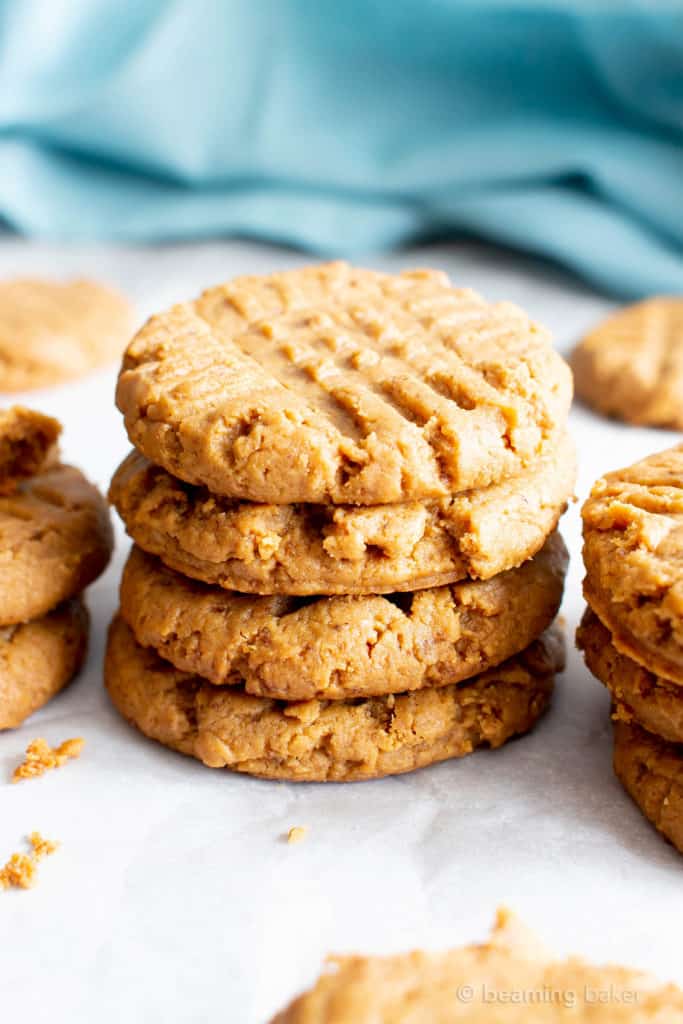 4 Ingredient Healthy Peanut Butter Cookies - Beaming Baker