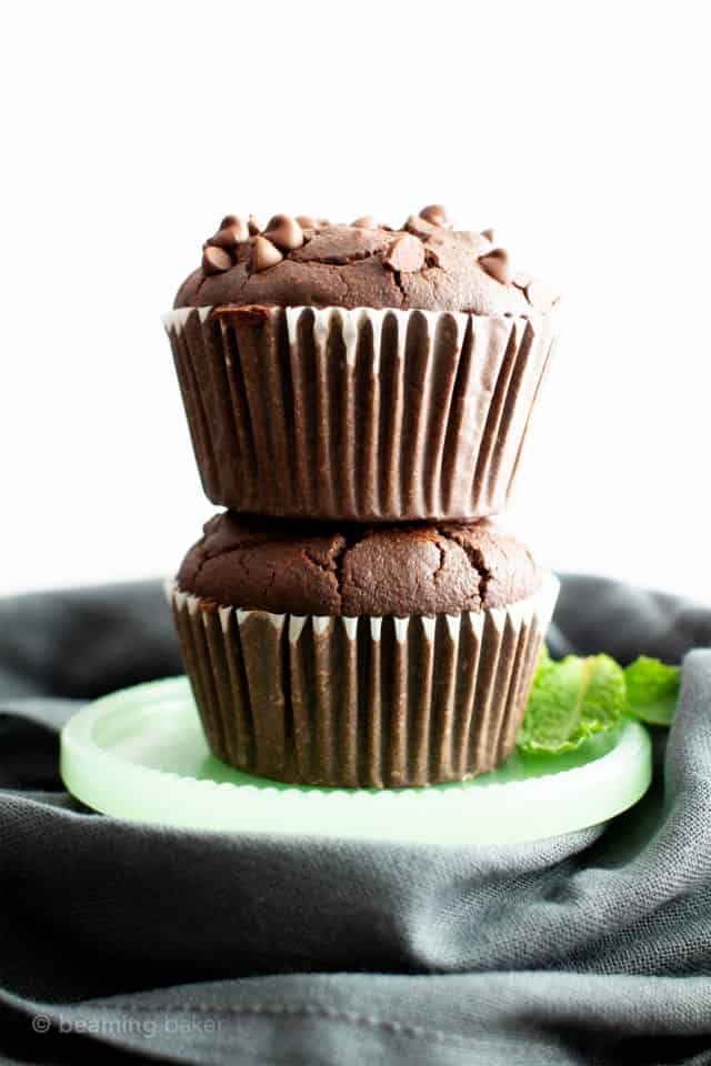 Gluten Free Moist Mint Dark Chocolate Chip Muffins (Vegan, GF, Dairy ...