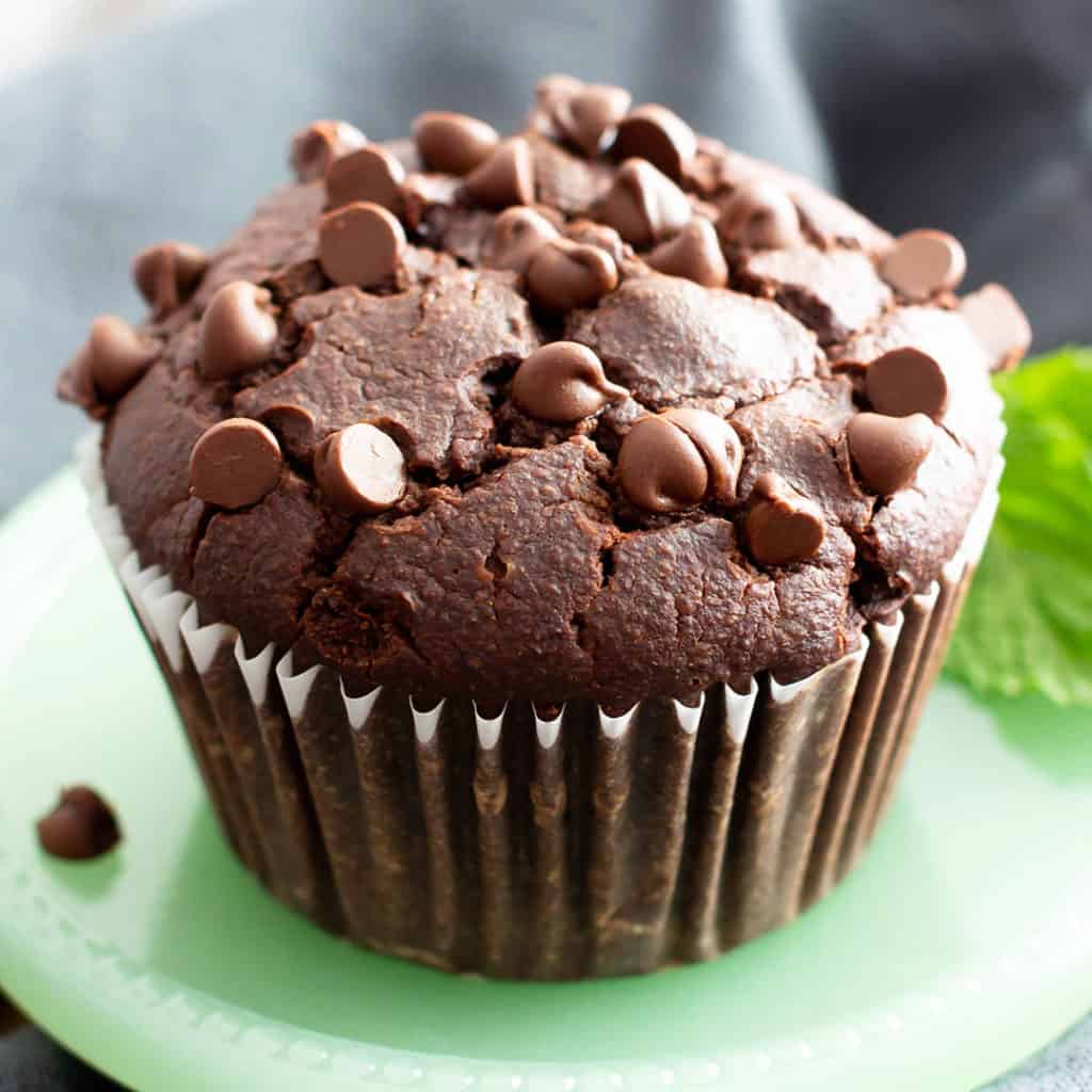 Gluten Free Moist Mint Dark Chocolate Chip Muffins (Vegan, GF, Dairy ...