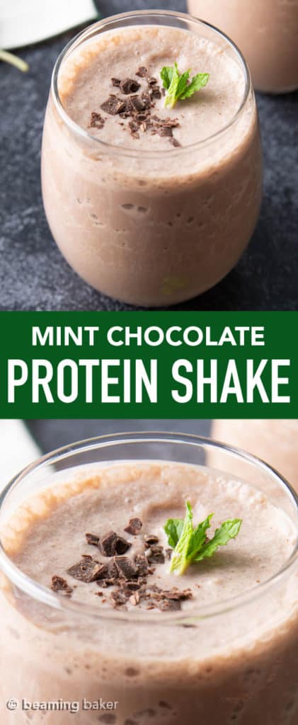 Mint Chocolate Protein Shake (Easy, High Protein) - Beaming Baker