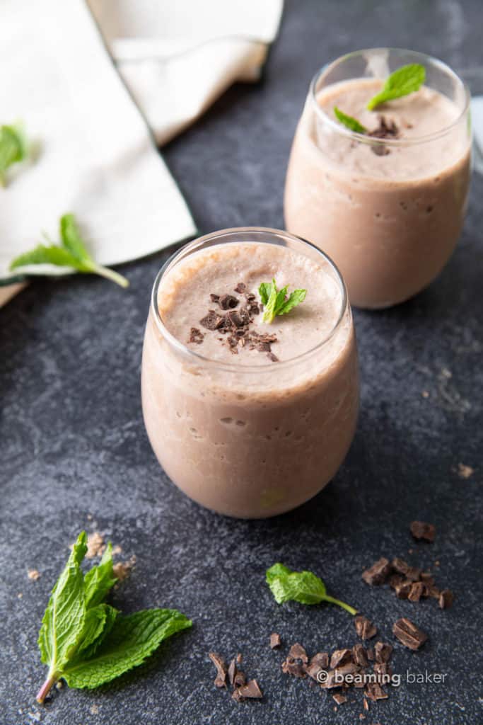 Mint Chocolate Protein Shake (Easy, High Protein) - Beaming Baker