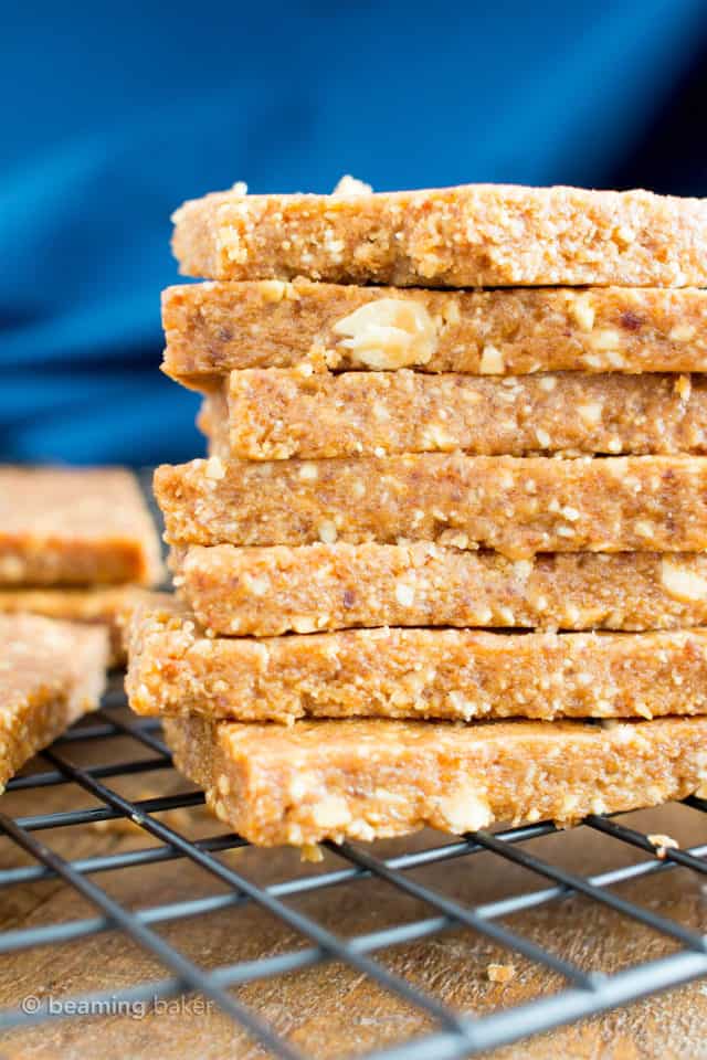 4 Ingredient Peanut Butter Energy Bars - Beaming Baker