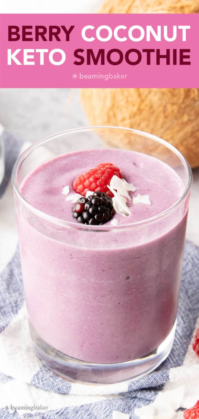Keto Berry Coconut Smoothie - Beaming Baker