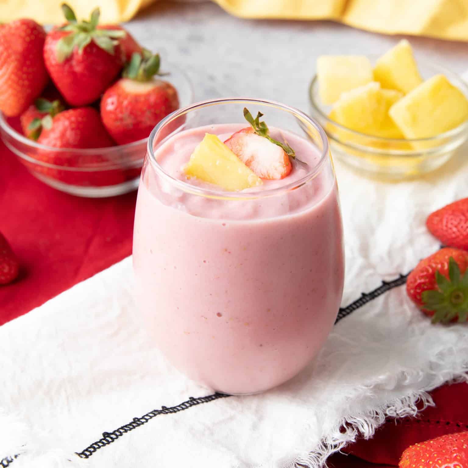 Strawberry Pineapple Smoothie - Beaming Baker
