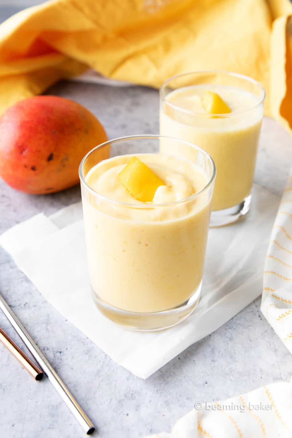 Mango Smoothie – 3 Ingredients! - Beaming Baker