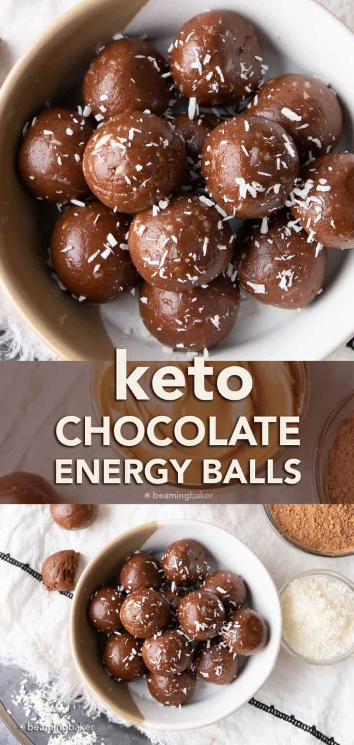 4 Ingredient Keto Chocolate Energy Balls - Beaming Baker