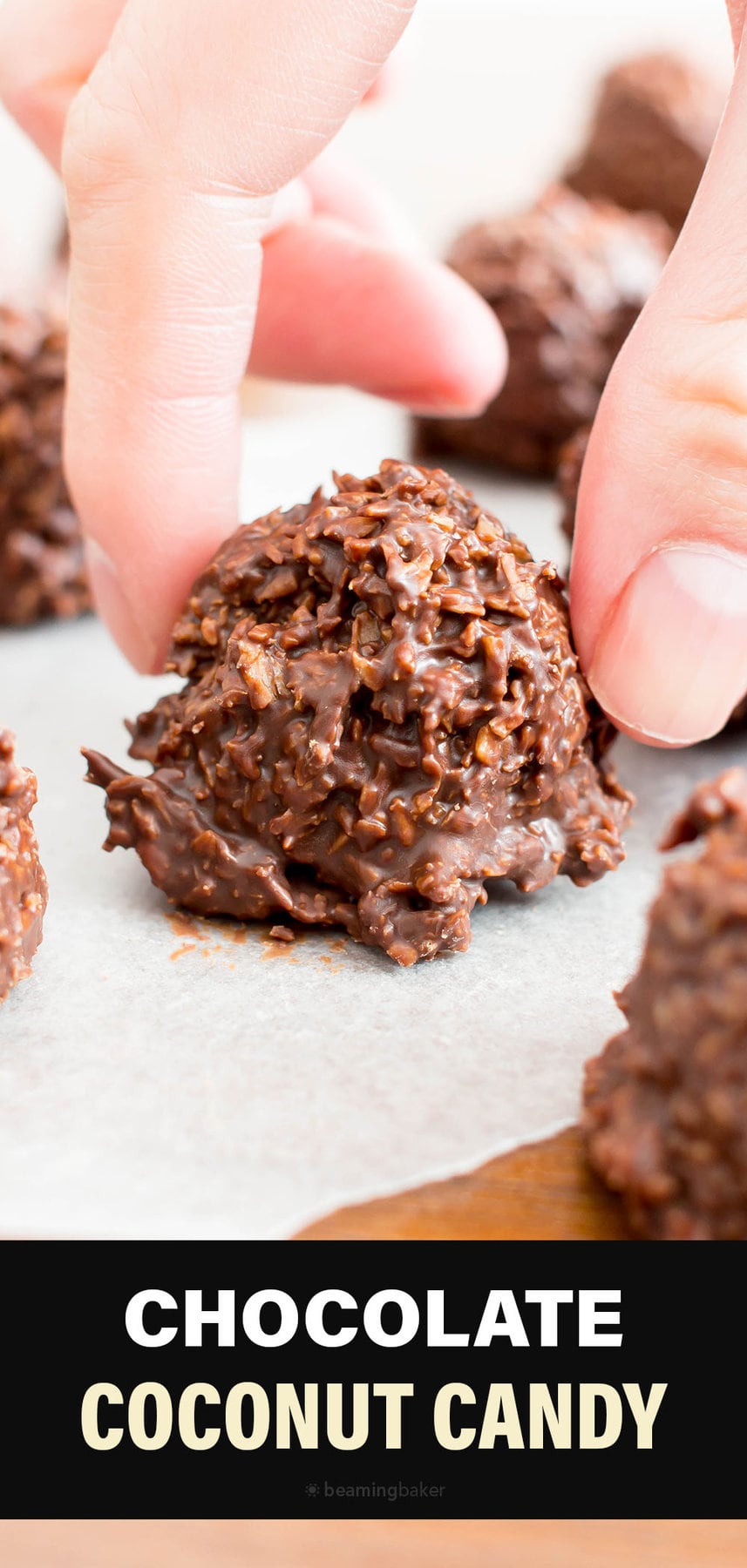 2 Ingredient Chocolate Coconut Candy Clusters - Beaming Baker