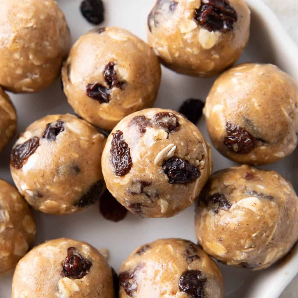 Oatmeal Raisin Energy Bites - Beaming Baker