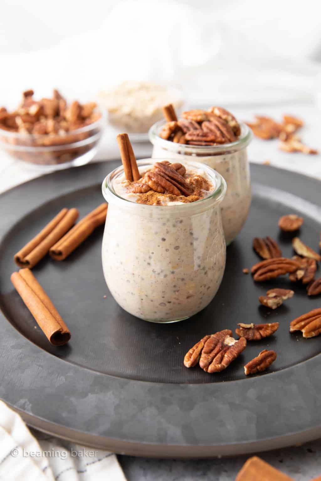 Maple Pecan Overnight Oats - Beaming Baker