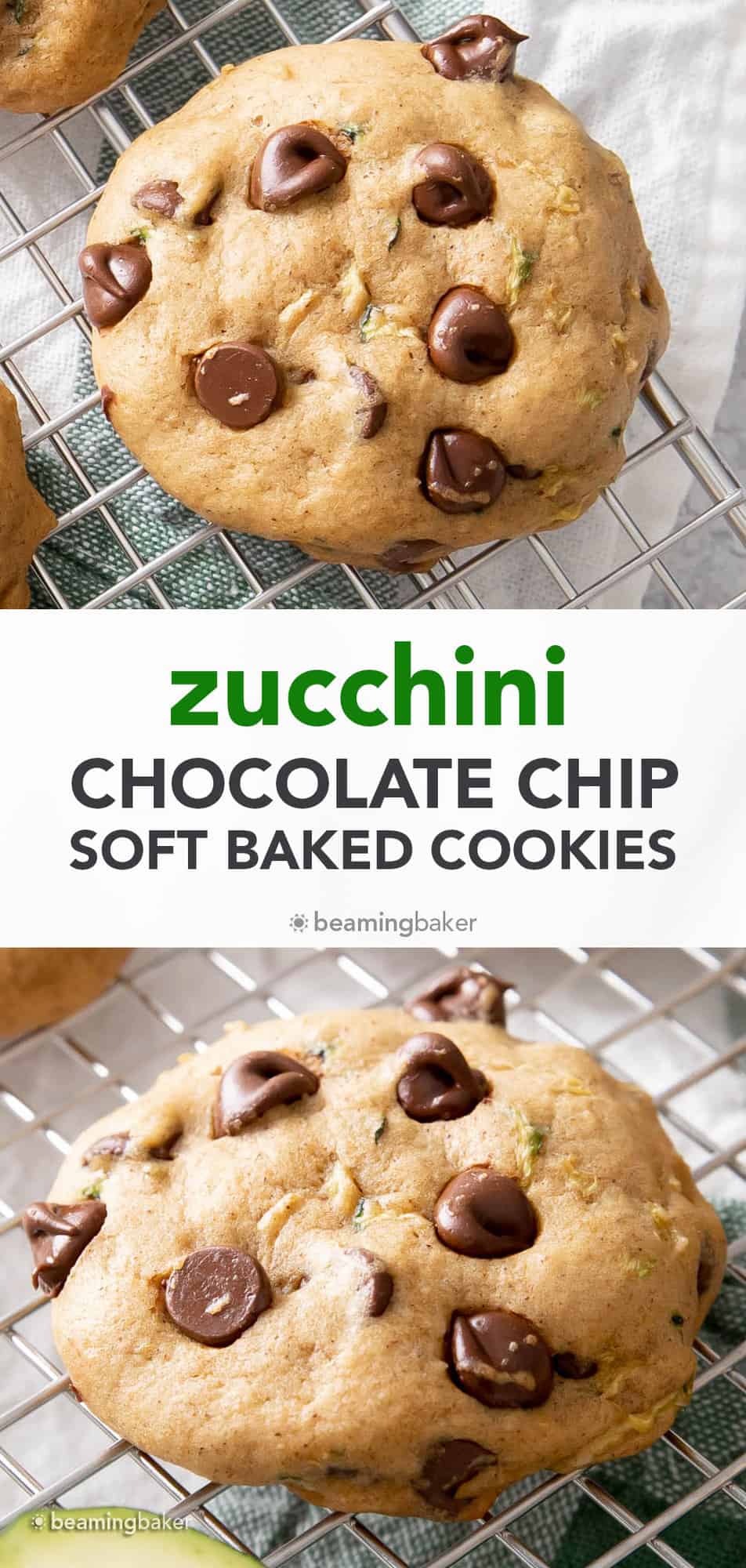 Soft Baked Zucchini Chocolate Chip Cookies - Beaming Baker
