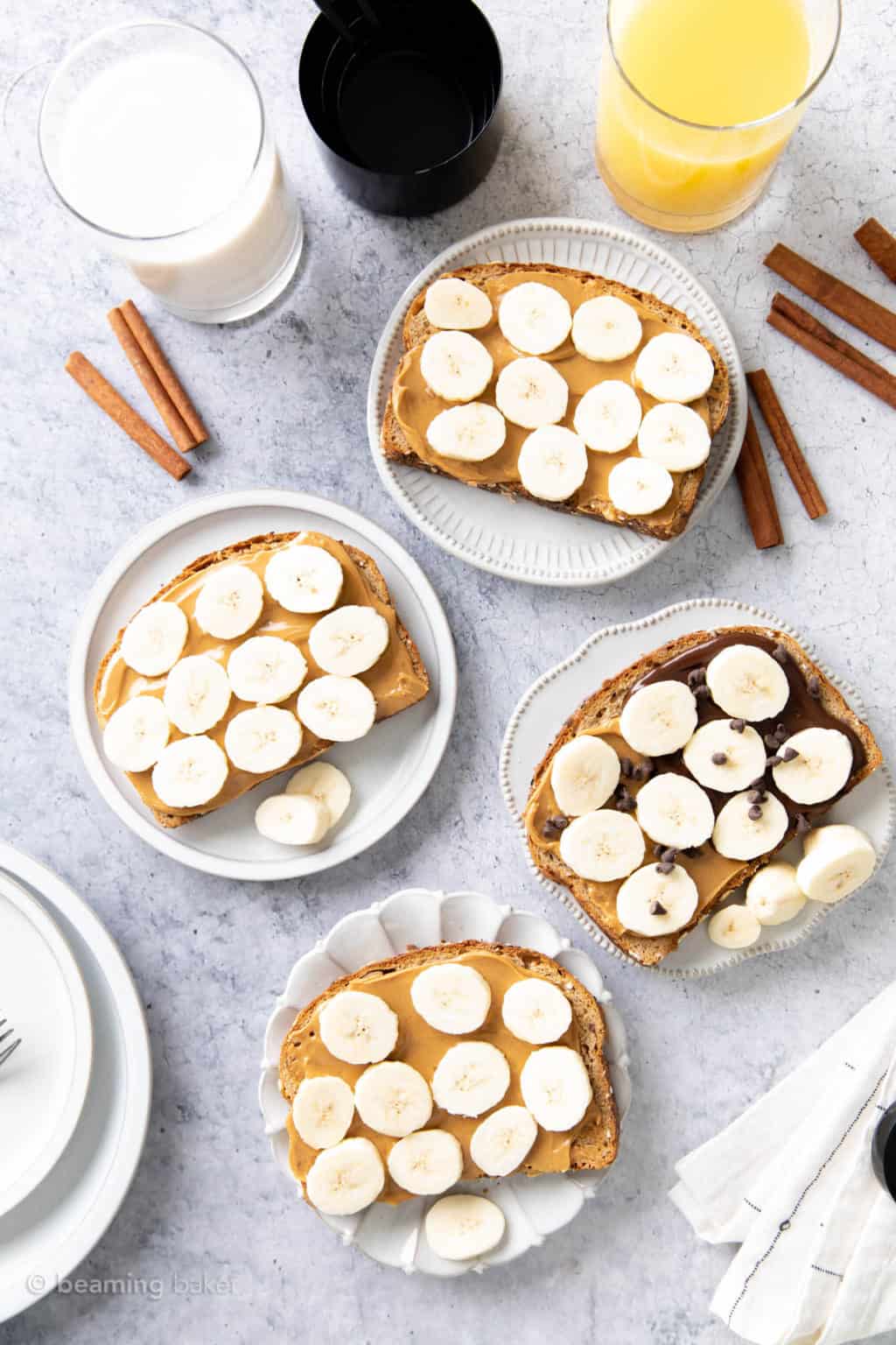 Peanut Butter Banana Toast - Beaming Baker