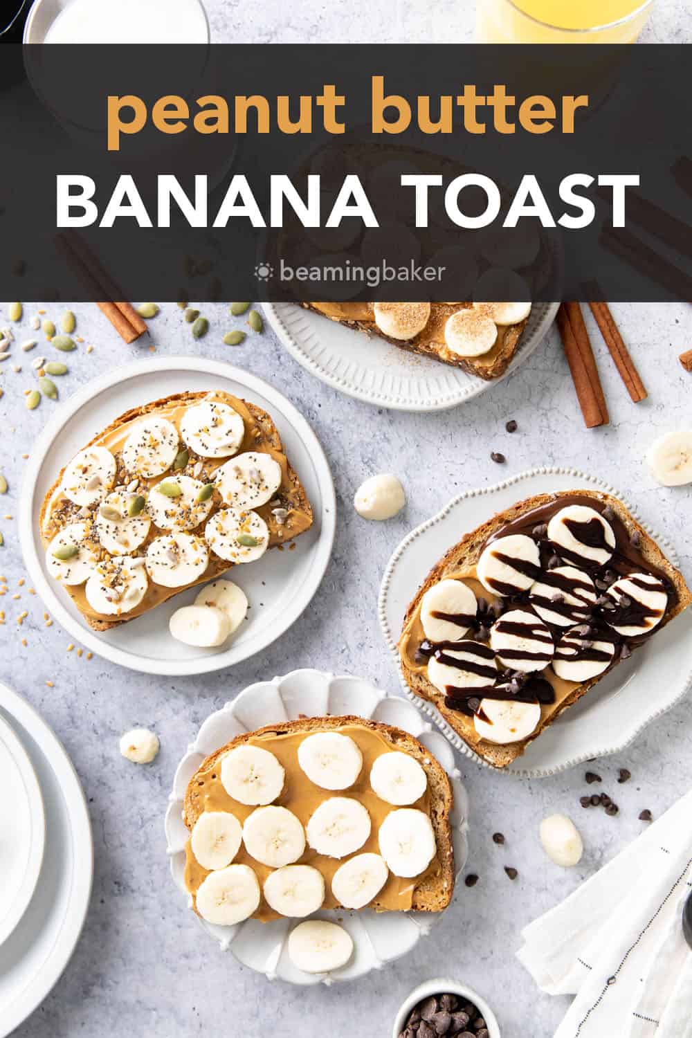 Peanut Butter Banana Toast - Beaming Baker