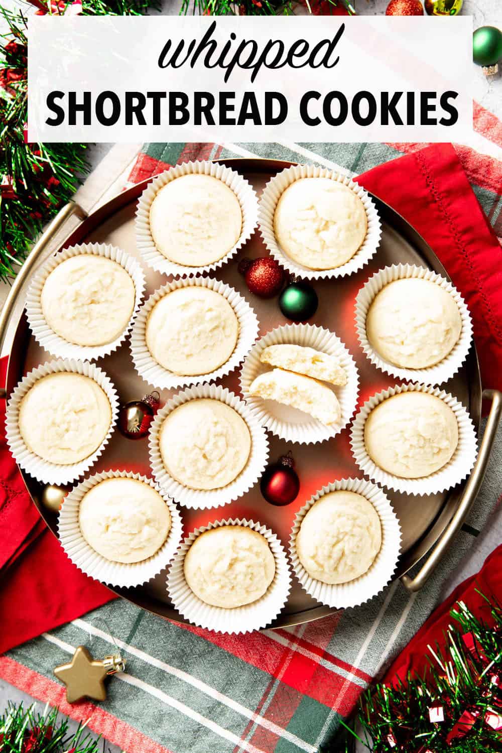 3 Ingredient Whipped Shortbread Cookies {Easy n' Buttery} - Beaming Baker