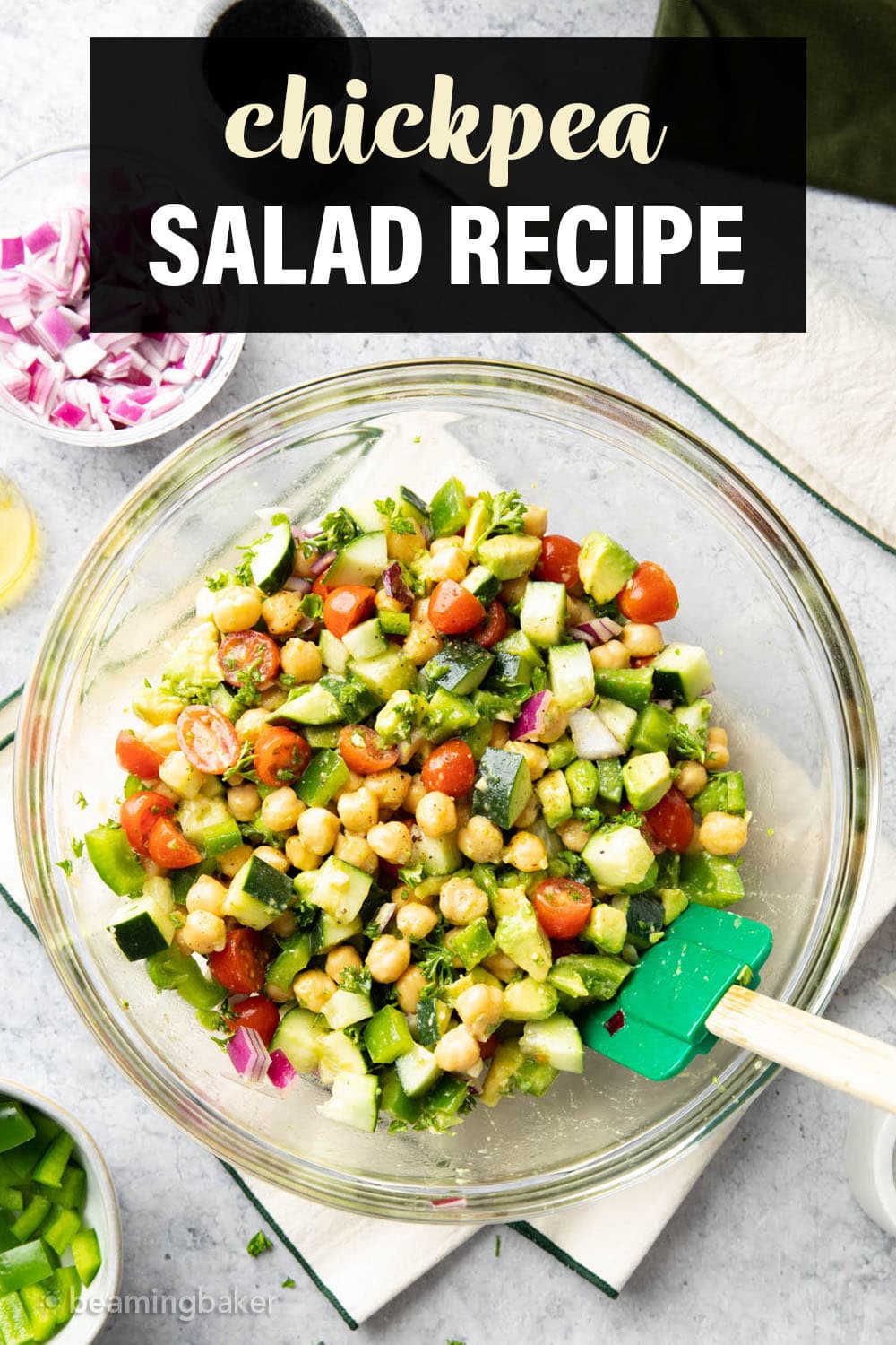 Chickpea Cucumber Avocado Salad - Beaming Baker