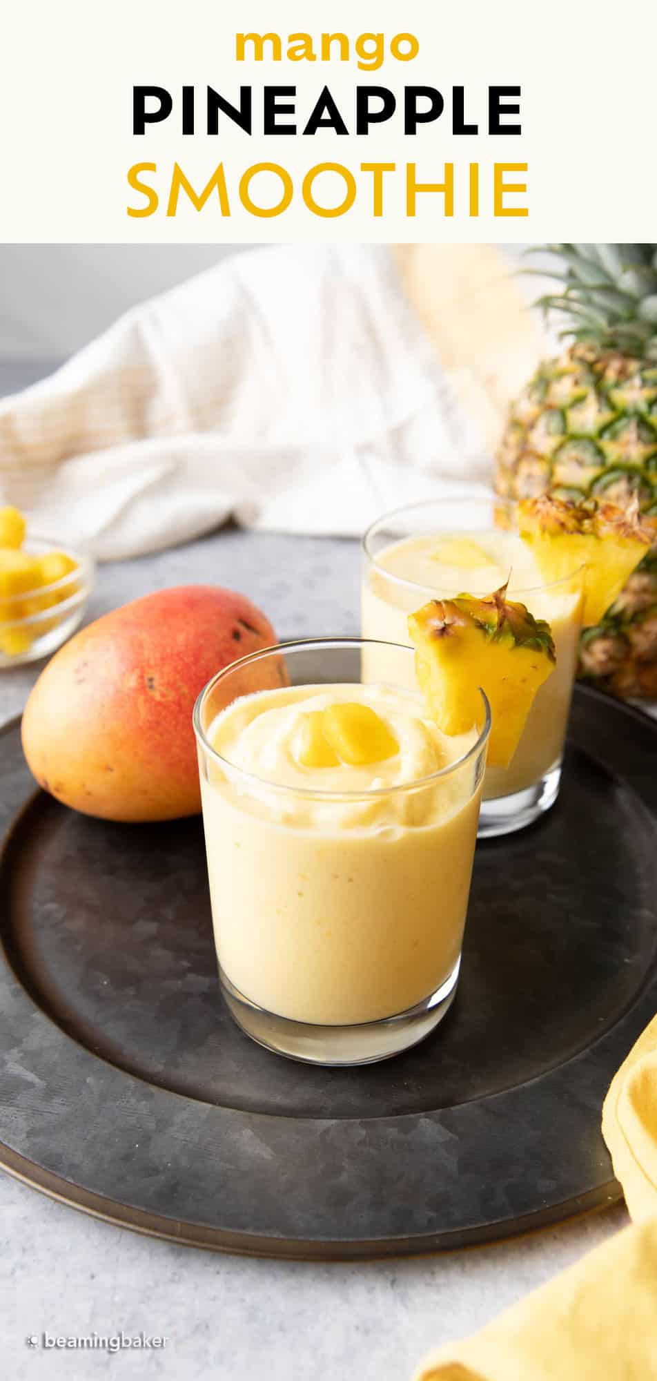 Mango Pineapple Smoothie Recipe - Beaming Baker