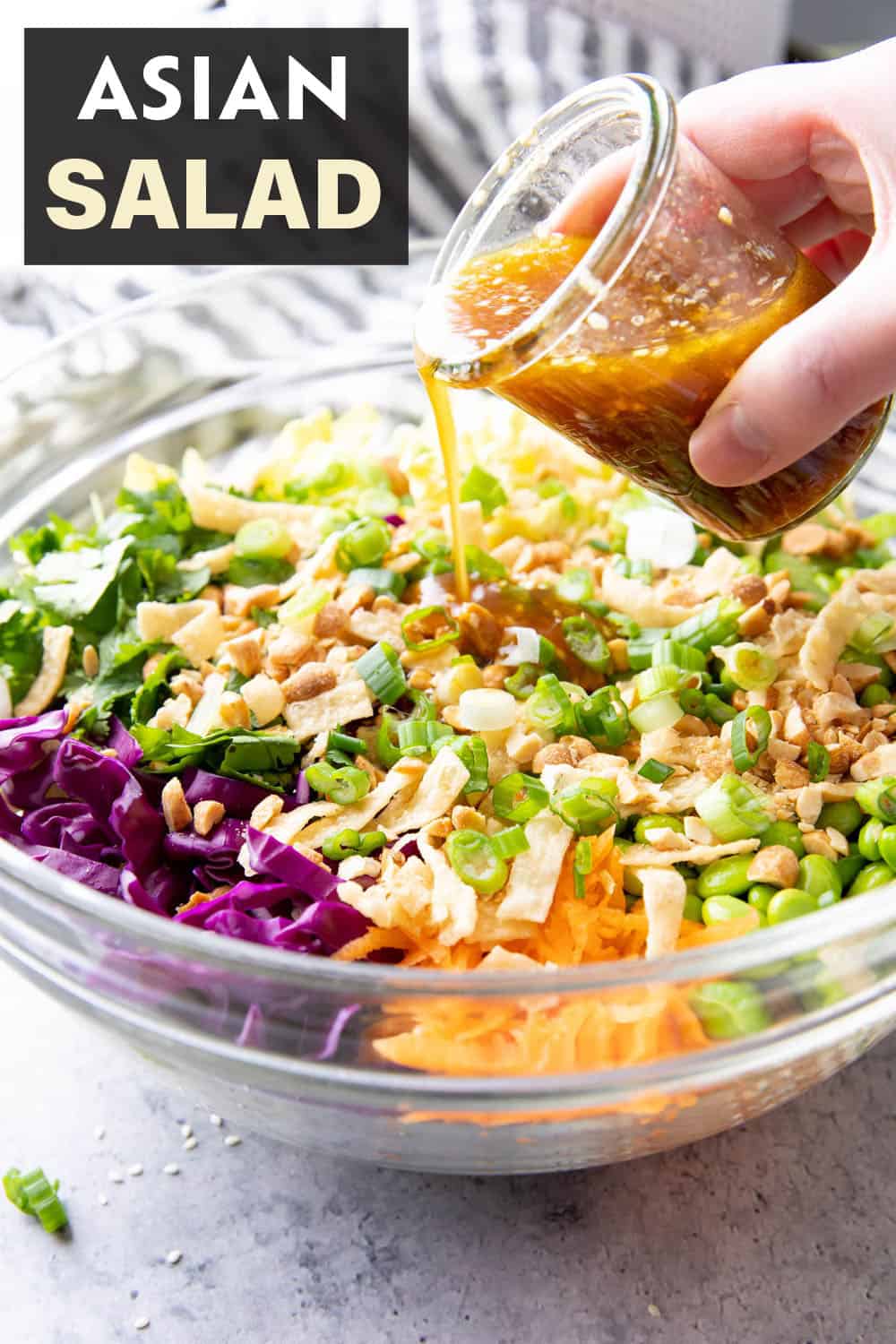 The BEST Asian Chopped Salad w/ Cabbage - Beaming Baker