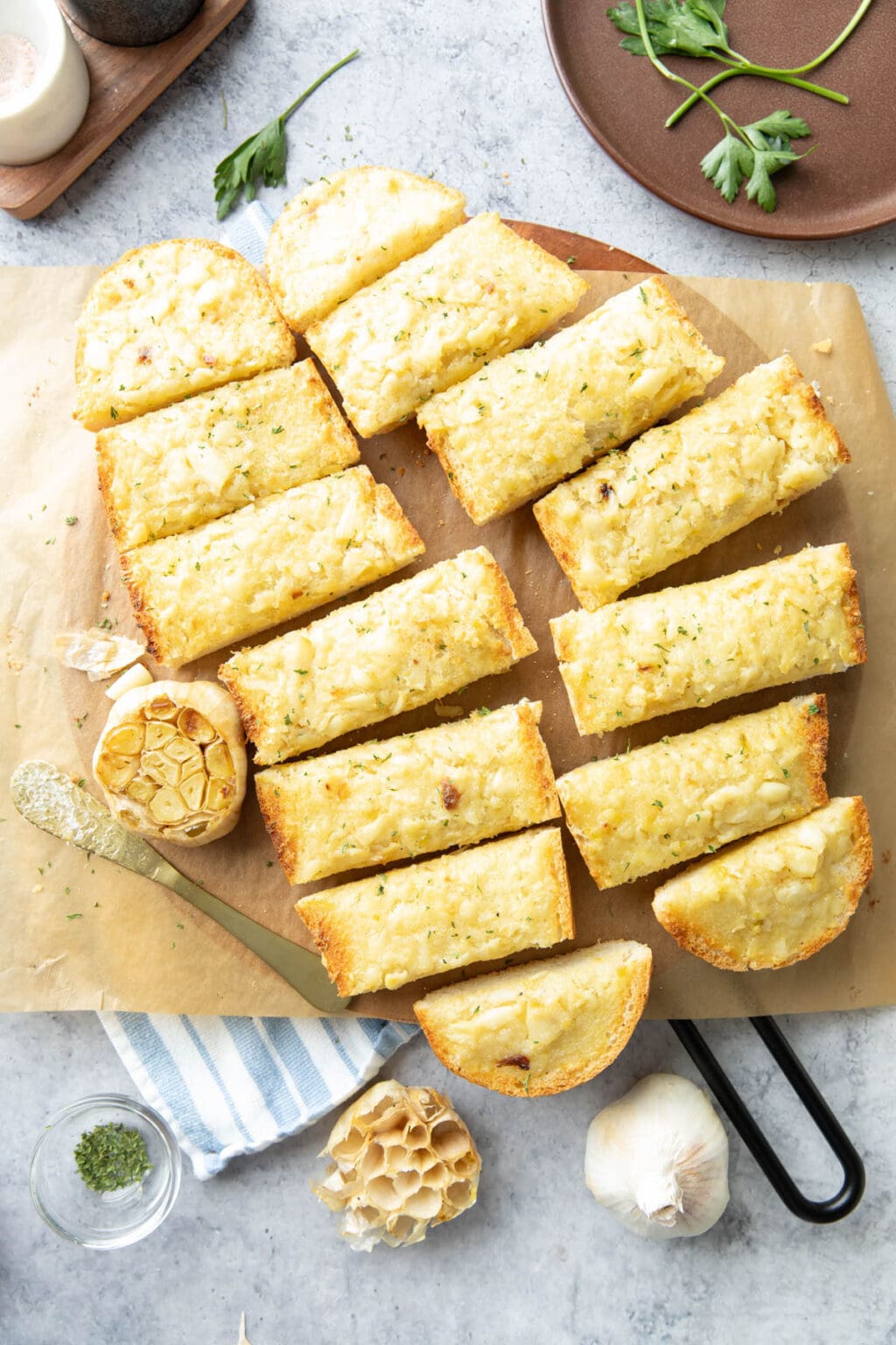 Roasted Garlic Bread {Homemade Recipe} - Beaming Baker