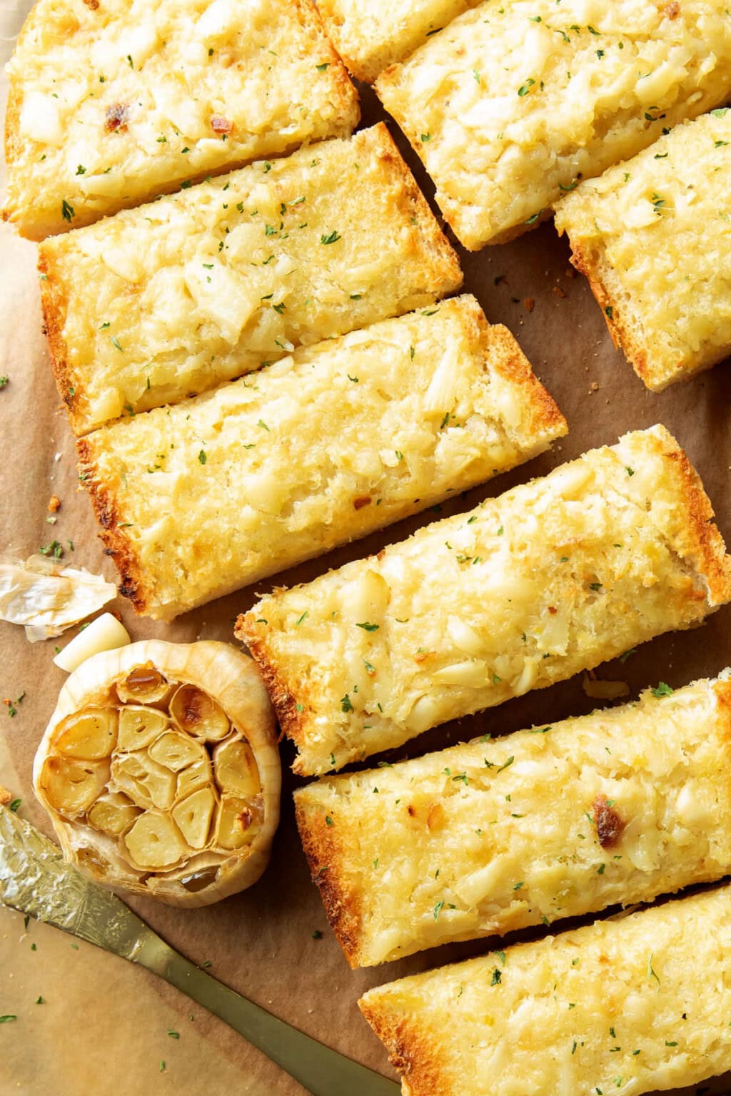Roasted Garlic Bread Recipe - Beaming Baker