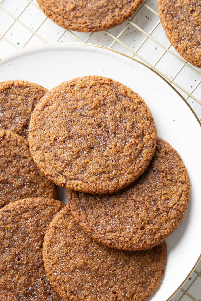 The Best Crispy Gingersnap Cookies Recipe! - Beaming Baker