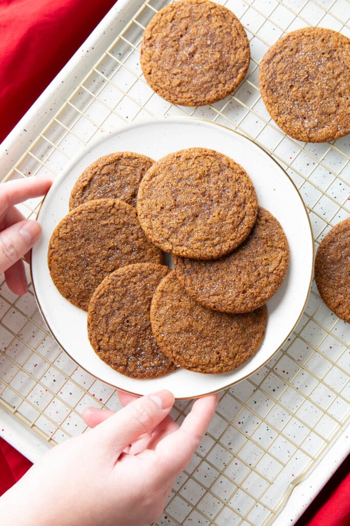 The Best Crispy Gingersnap Cookies Recipe! - Beaming Baker