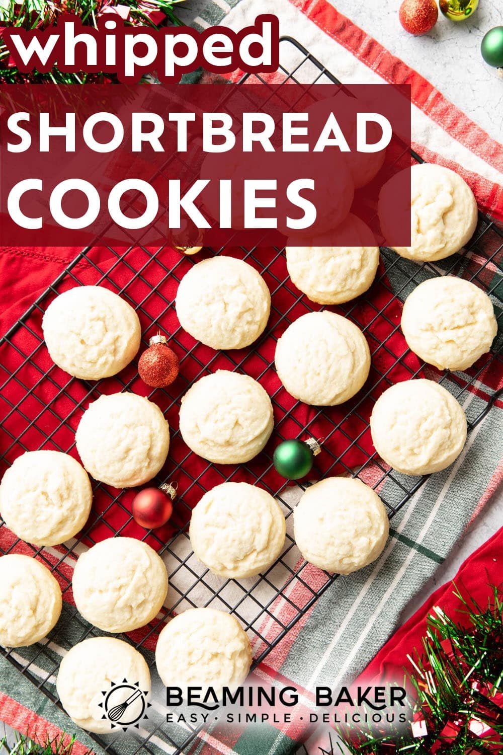 3 Ingredient Whipped Shortbread Cookies {Easy n' Buttery} - Beaming Baker