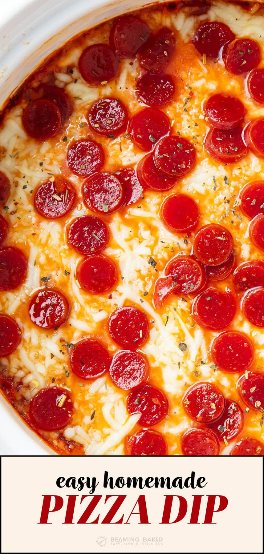 Pizza Dip with Cream Cheese - Beaming Baker