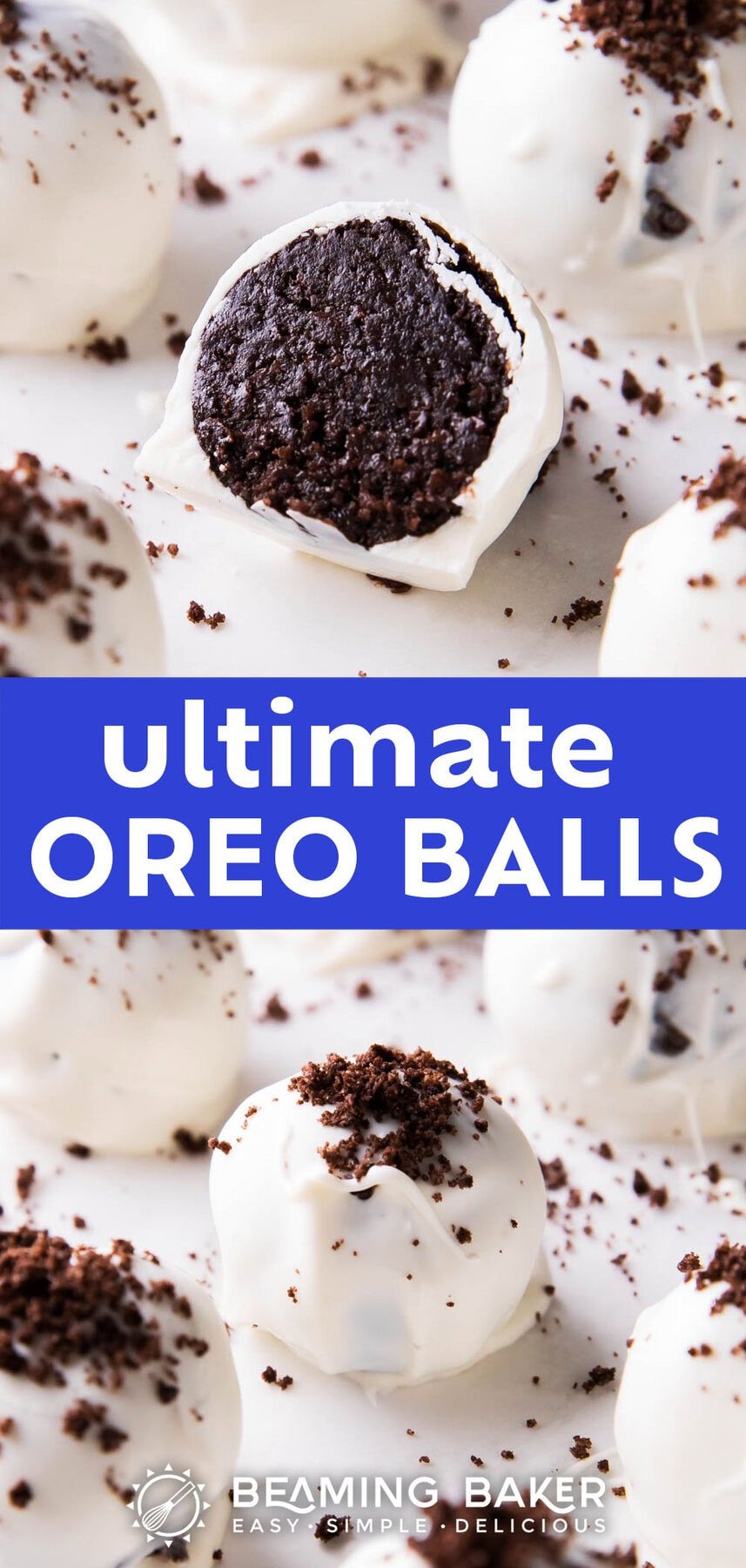 White Chocolate Oreo Balls (No Bake) - Beaming Baker