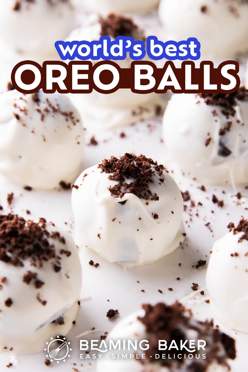 White Chocolate Oreo Balls (No Bake) - Beaming Baker