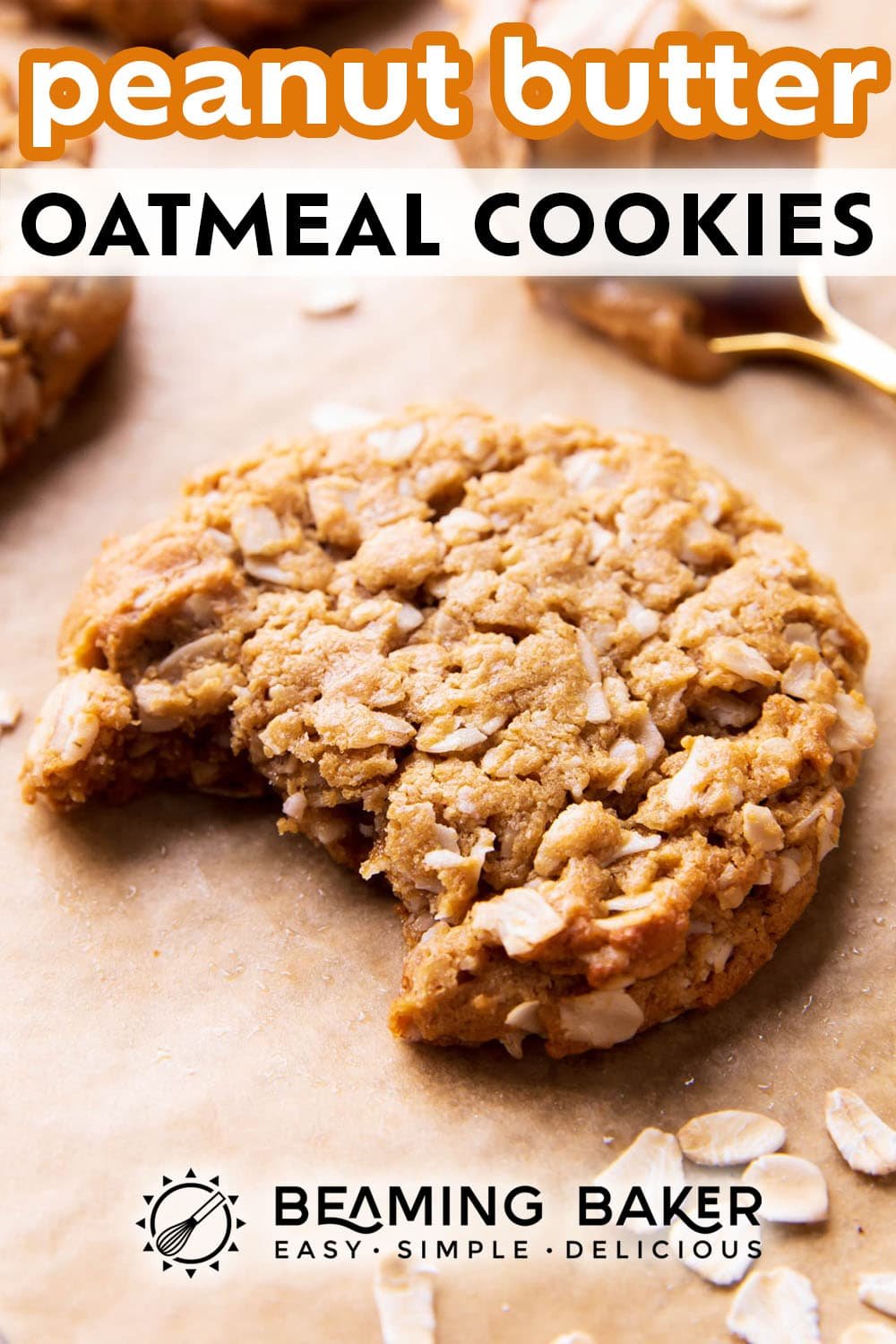 Easy Peanut Butter Oatmeal Cookies Recipe - Beaming Baker