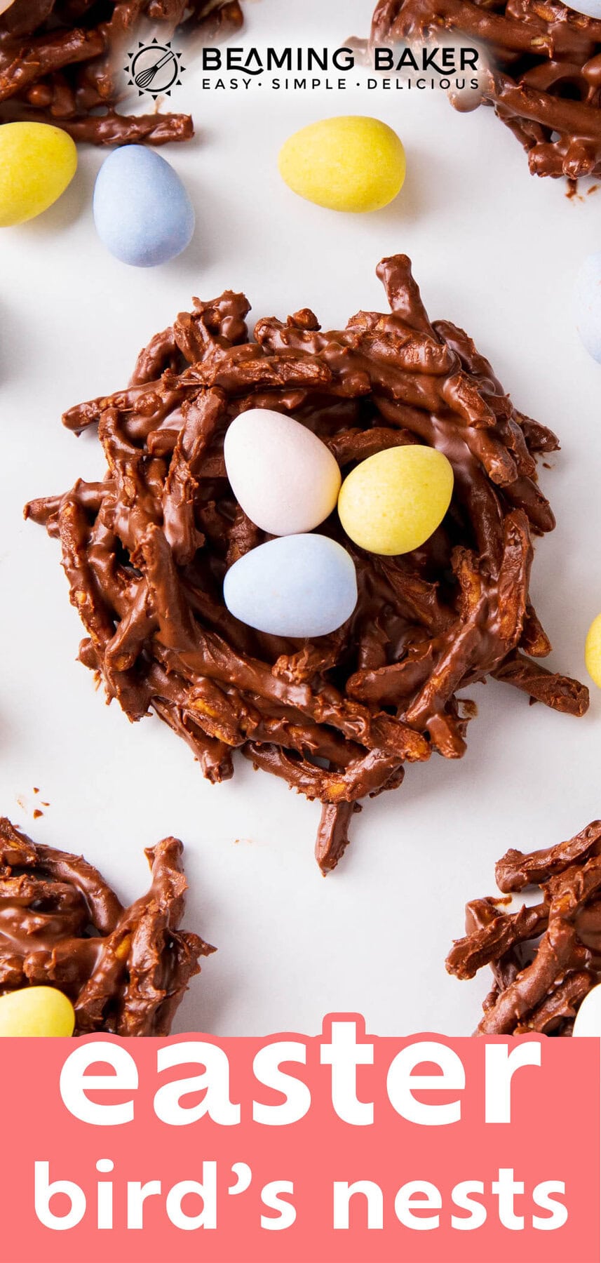 Chocolate Birds Nest - No Bake Easter Cookies Recipe! - Beaming Baker